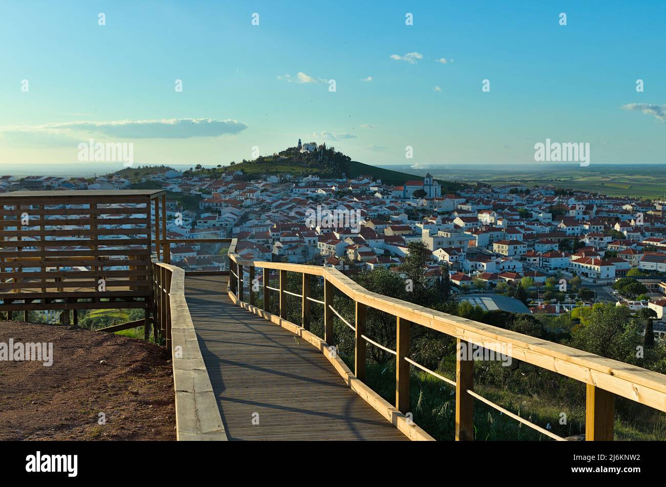Aljustrel seen from Maralhas windmill on top of the hill. Aljustrel ...