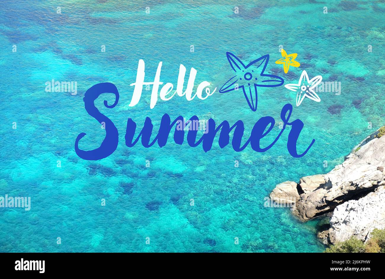 Beautiful view of sea and rocks. Hello, summer Stock Photo - Alamy