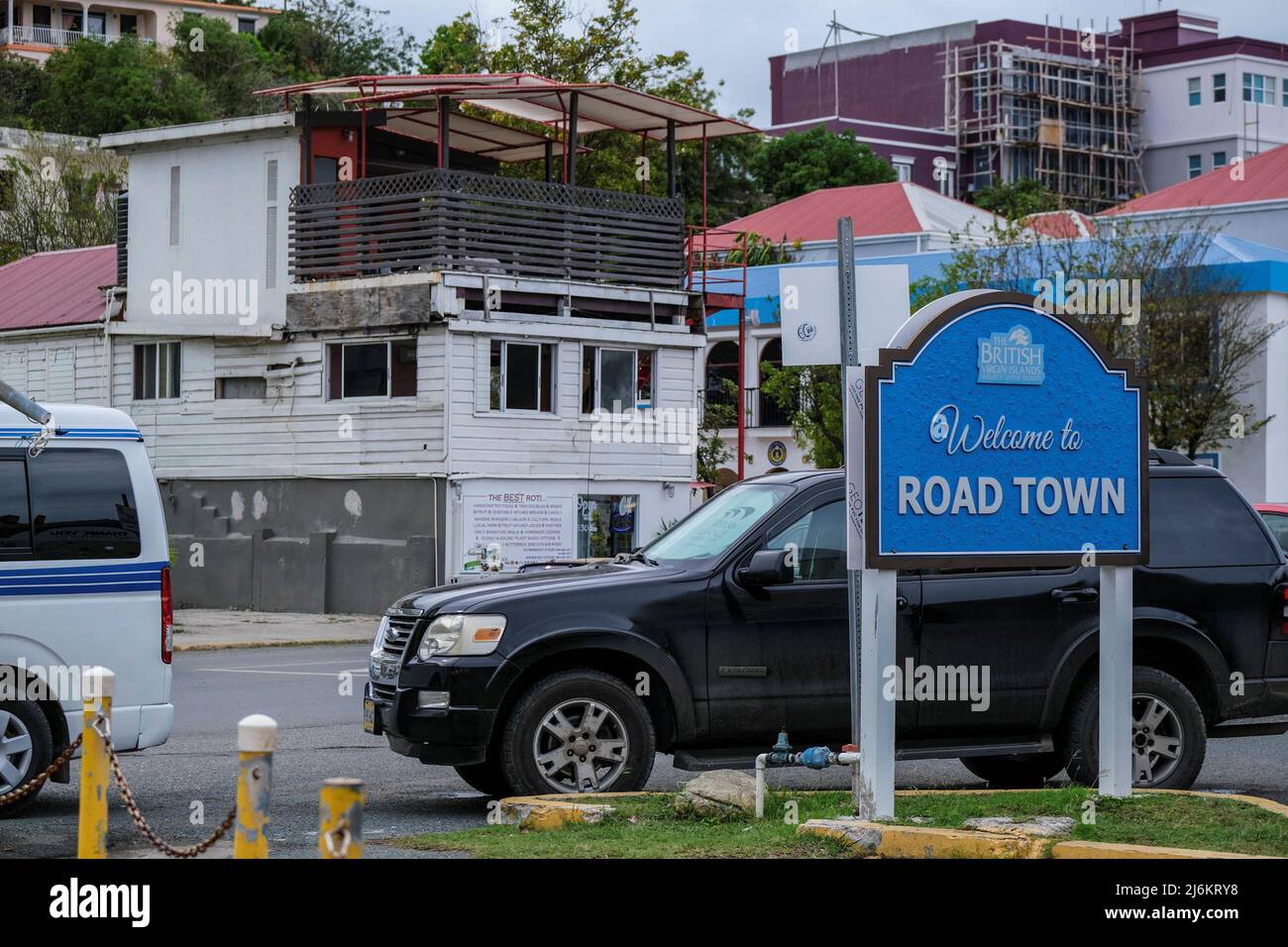 Welcome sign tortola road town british hi-res stock photography and ...