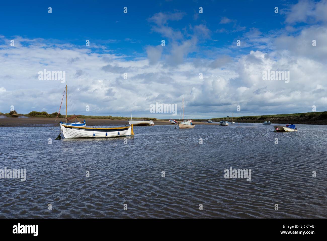 Boats on the River Burn, Norfolk, England Stock Photo - Alamy