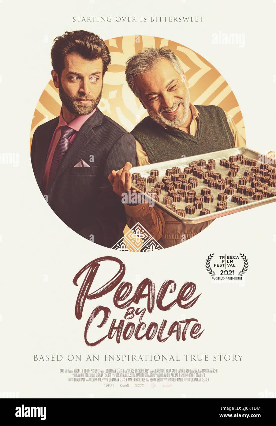 PEACE BY CHOCOLATE, poster, from left: Ayham Abou Ammar, Hatem Ali ...