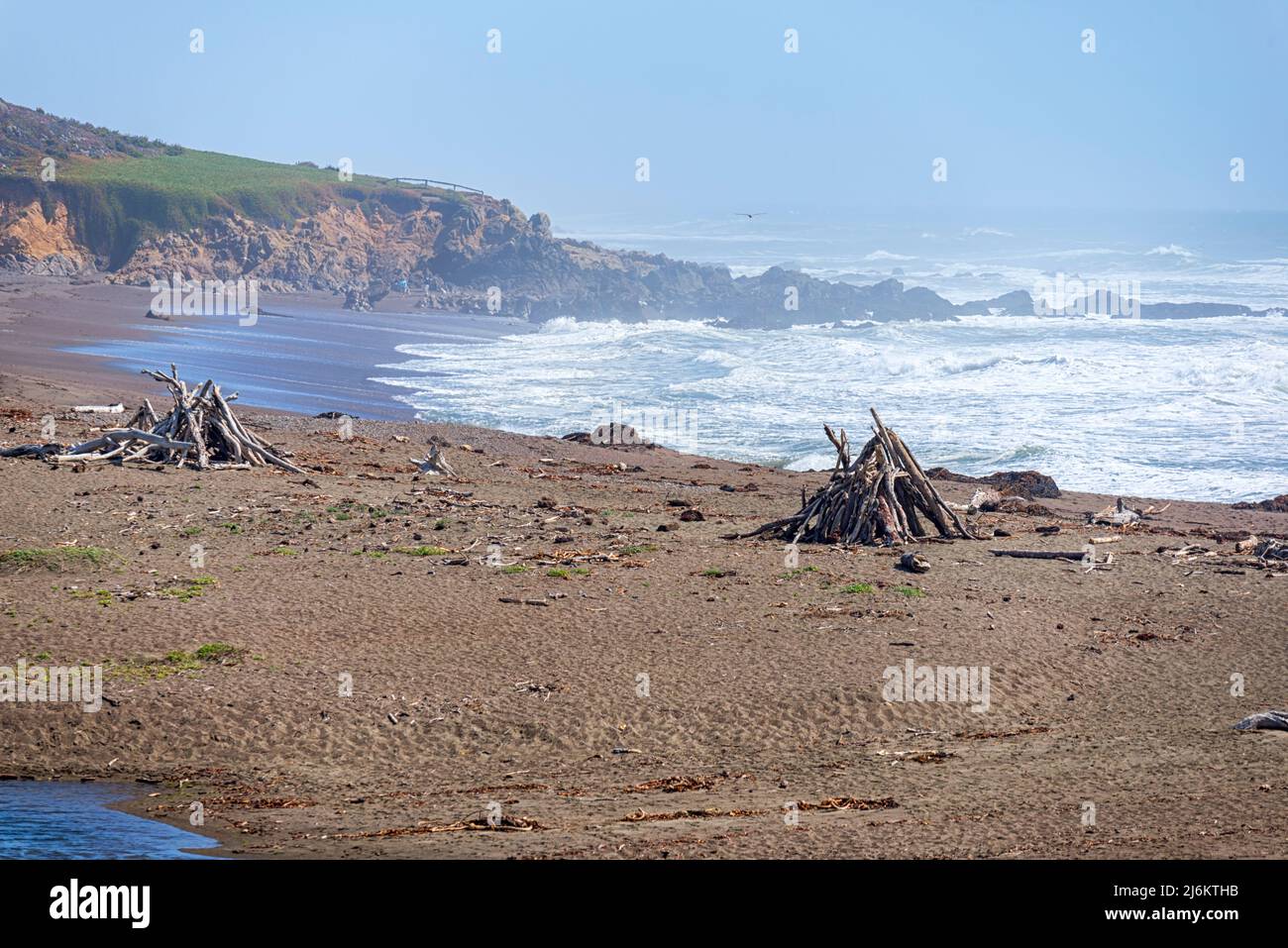 Moonstone Beach on an April afternoon. Cambria, California, USA Stock ...