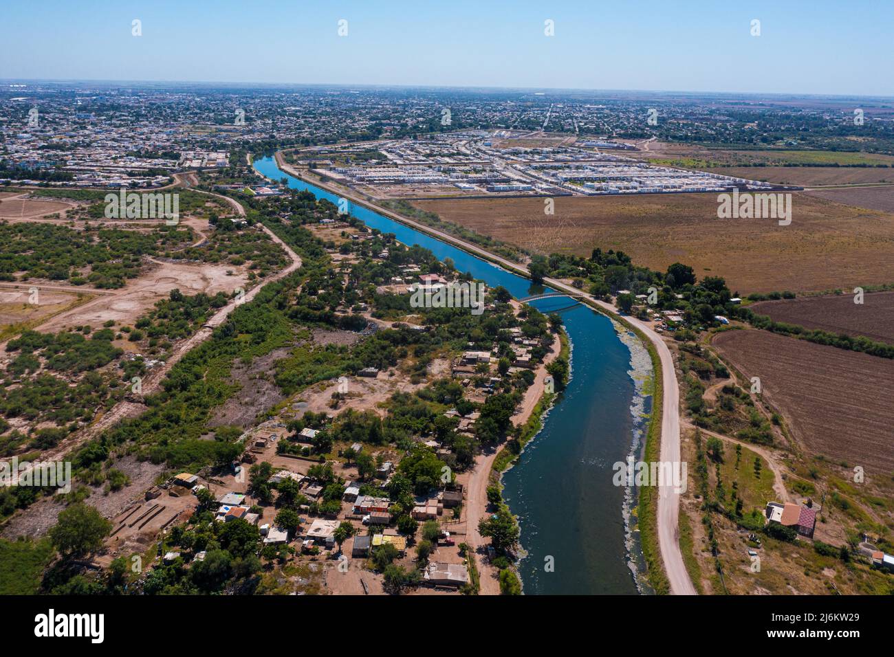 Aerial View Of The Yaqui Valley Irrigation District Ejido On The
