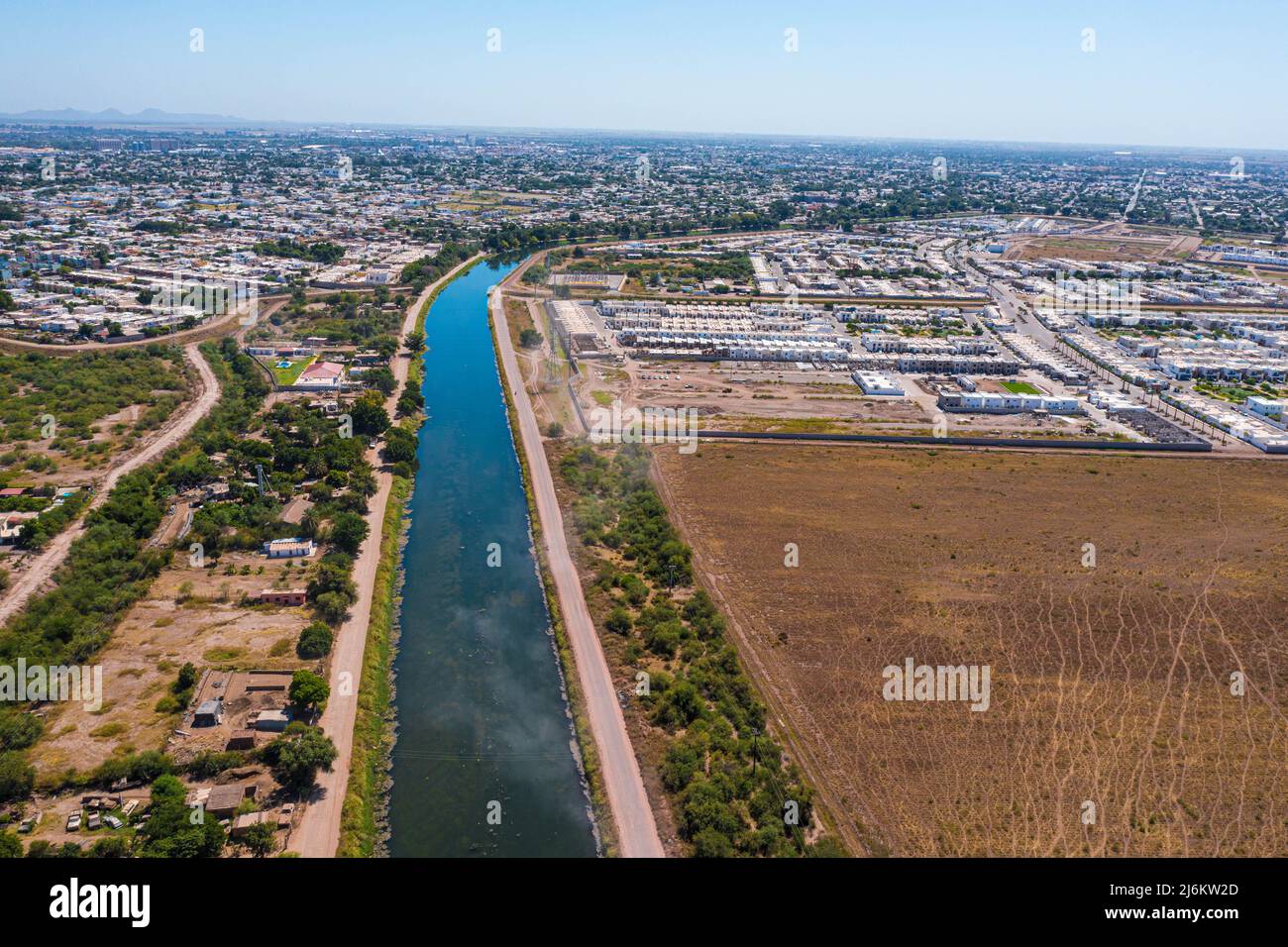 Aerial View Of The Yaqui Valley Irrigation District Ejido On The