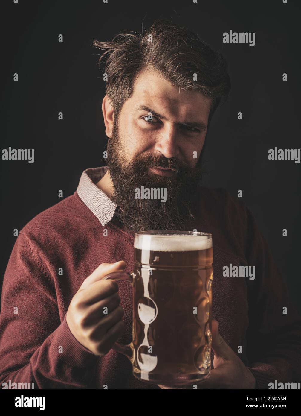 Senior man drinking beer with surprise face. Beer Types and Styles ...
