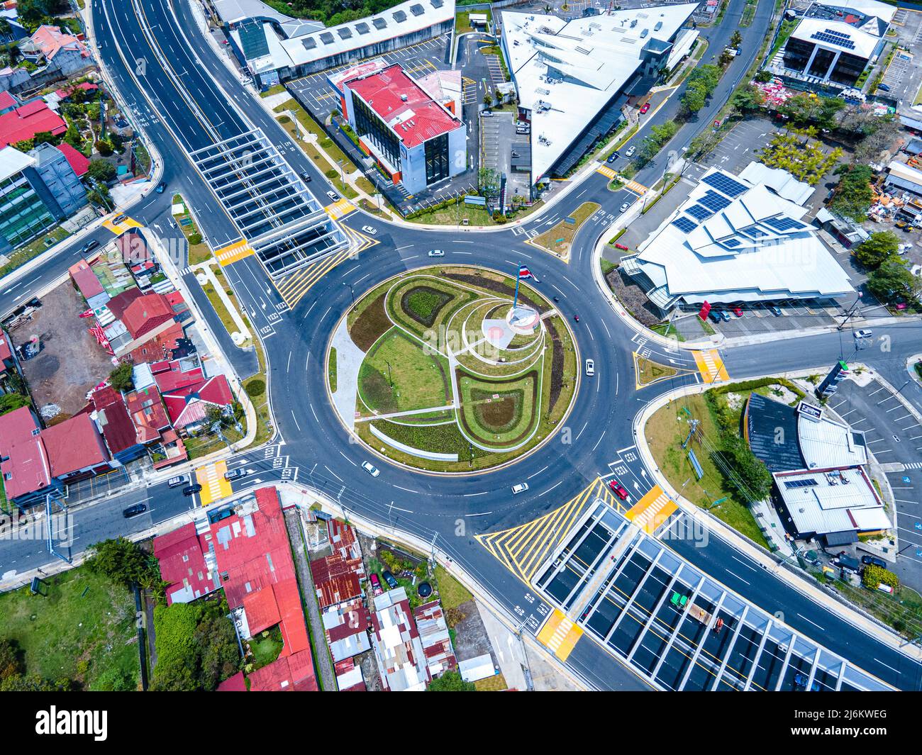 Beautiful cinematic aerial footage of the new Flag roundabout in Costa ...