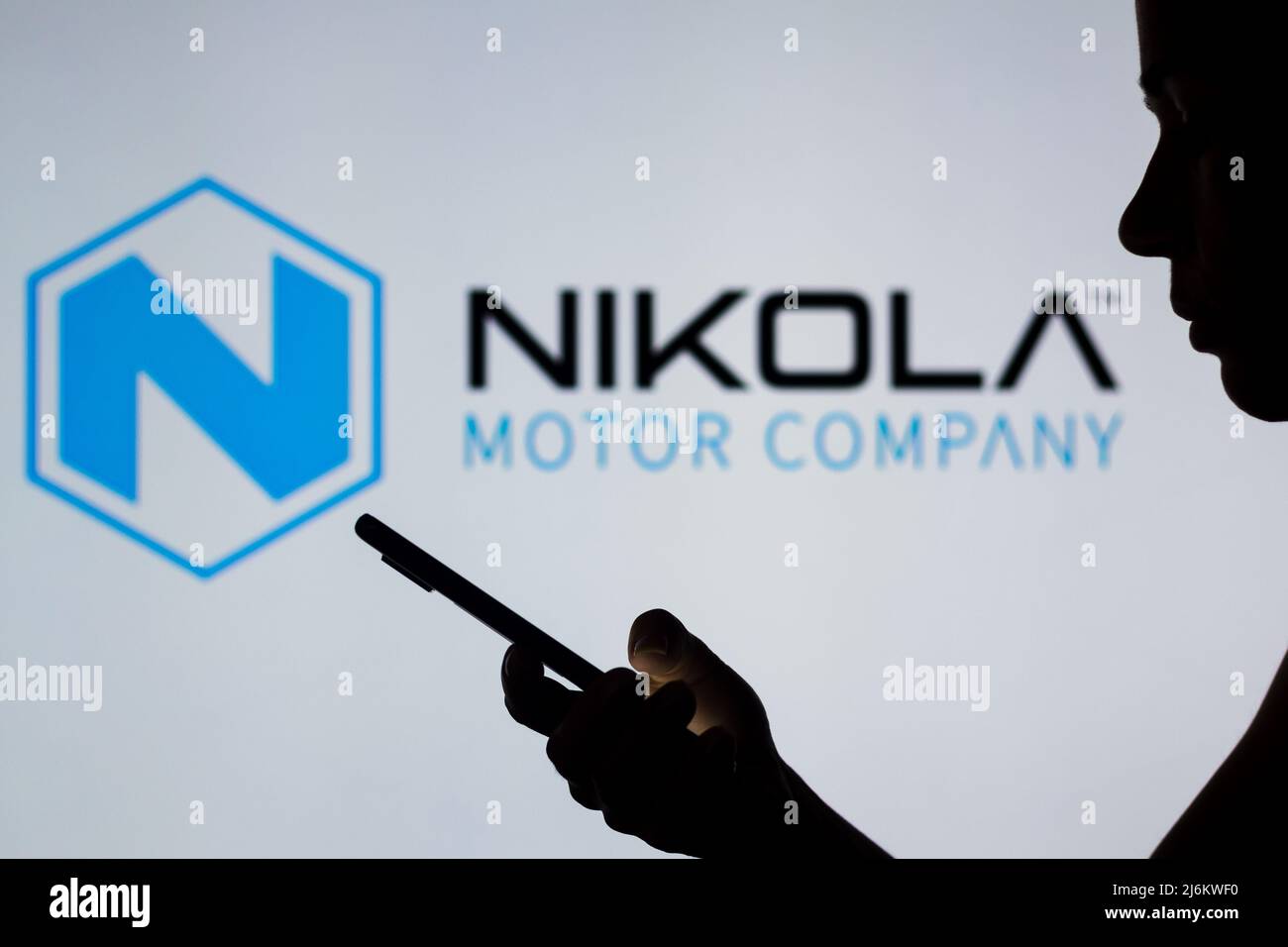 May 2, 2022, Brazil: In this photo illustration, the Nikola Corporation ...