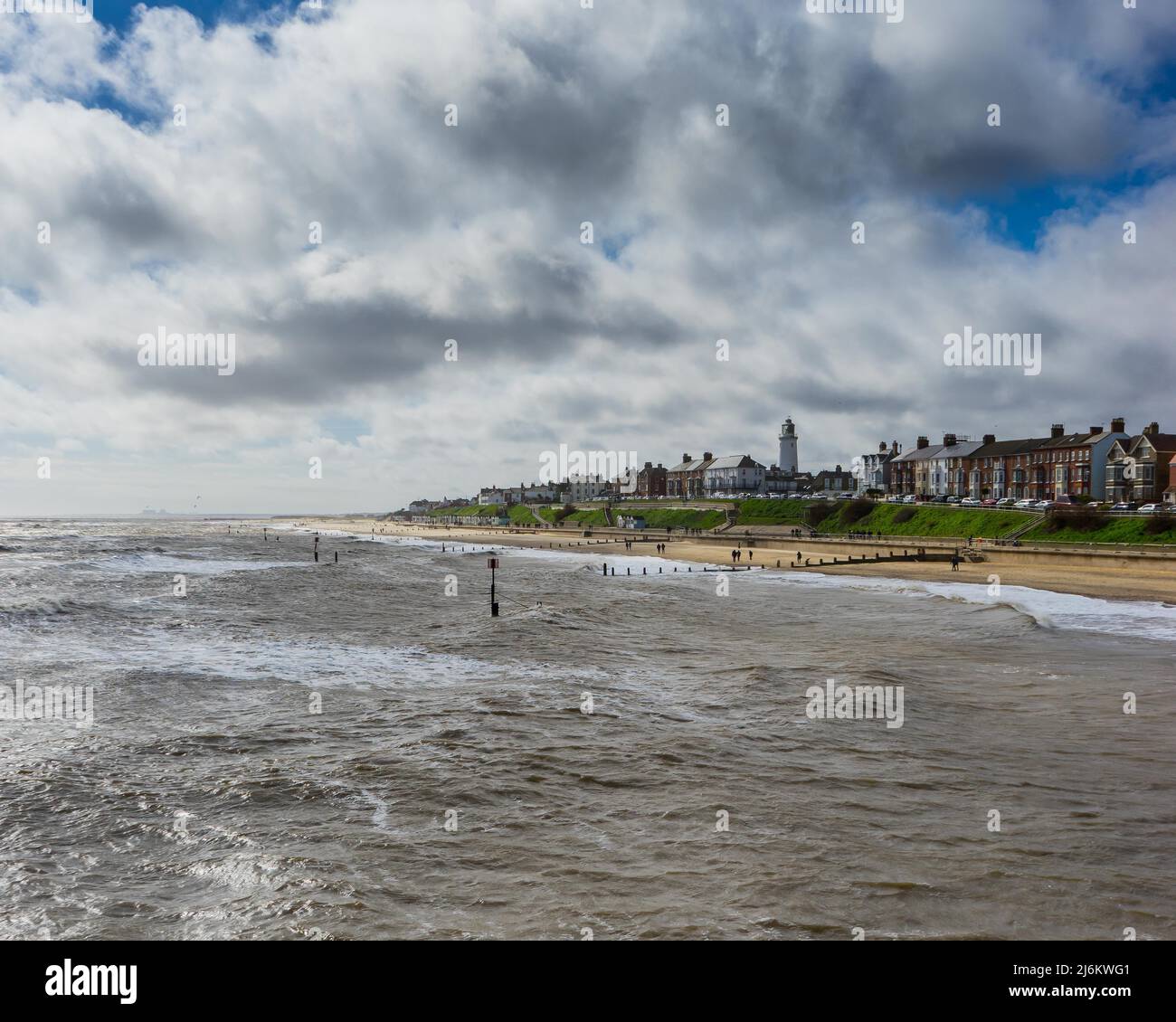View of Southwold, Suffolk, England, taken from the pier Stock Photo ...