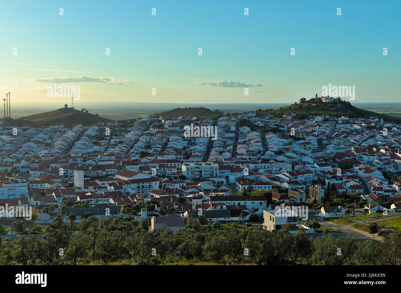 Aljustrel seen from Maralhas windmill on top of the hill. Aljustrel ...