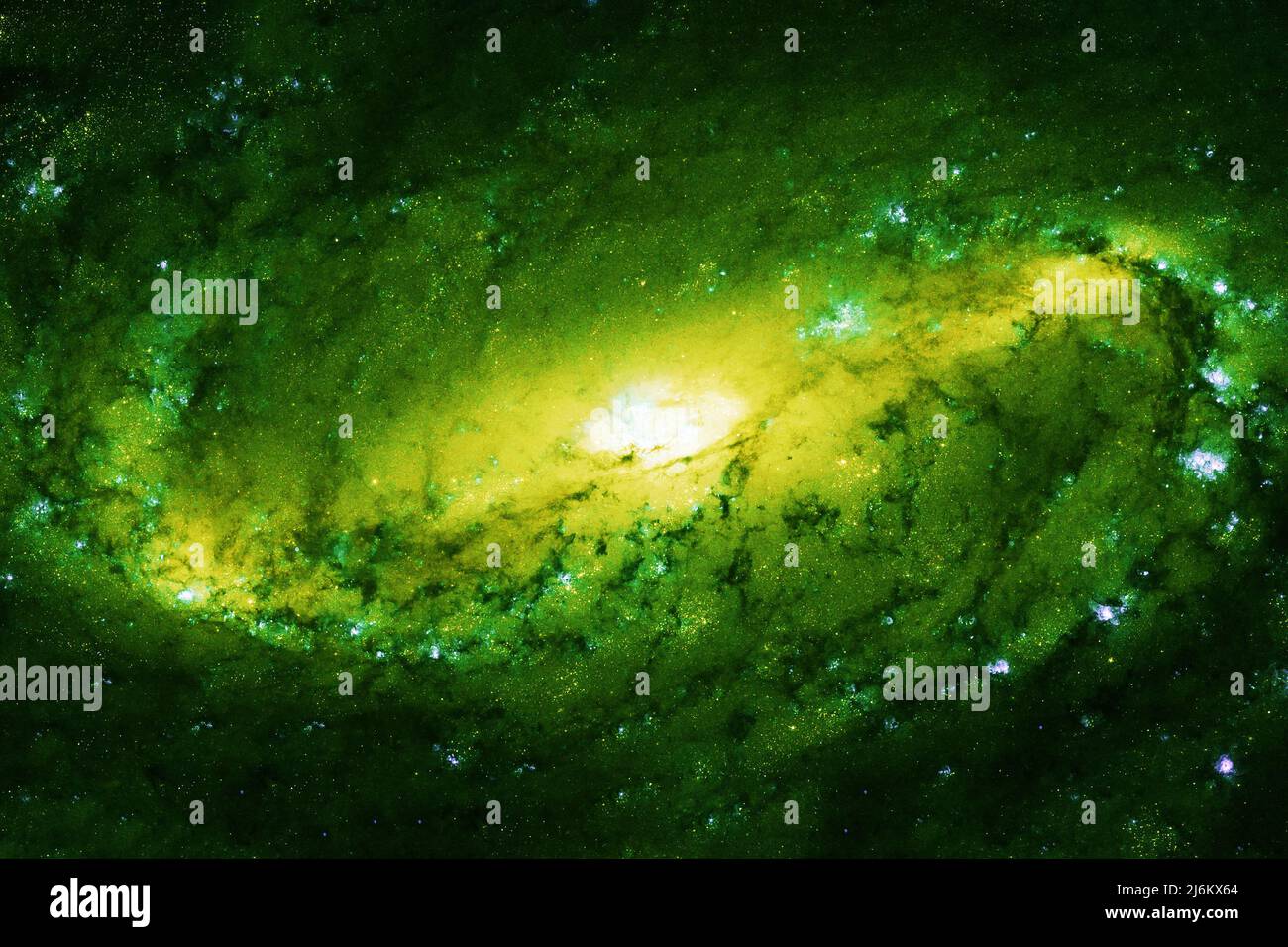 Bright green nebula. Elements of this image furnished by NASA. High ...