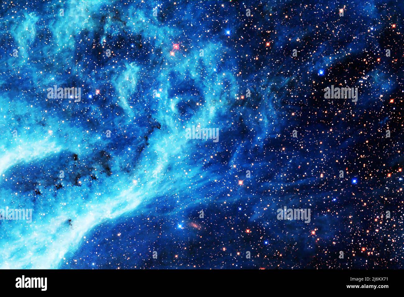 Beautiful blue space nebula. Elements of this image furnished by NASA ...
