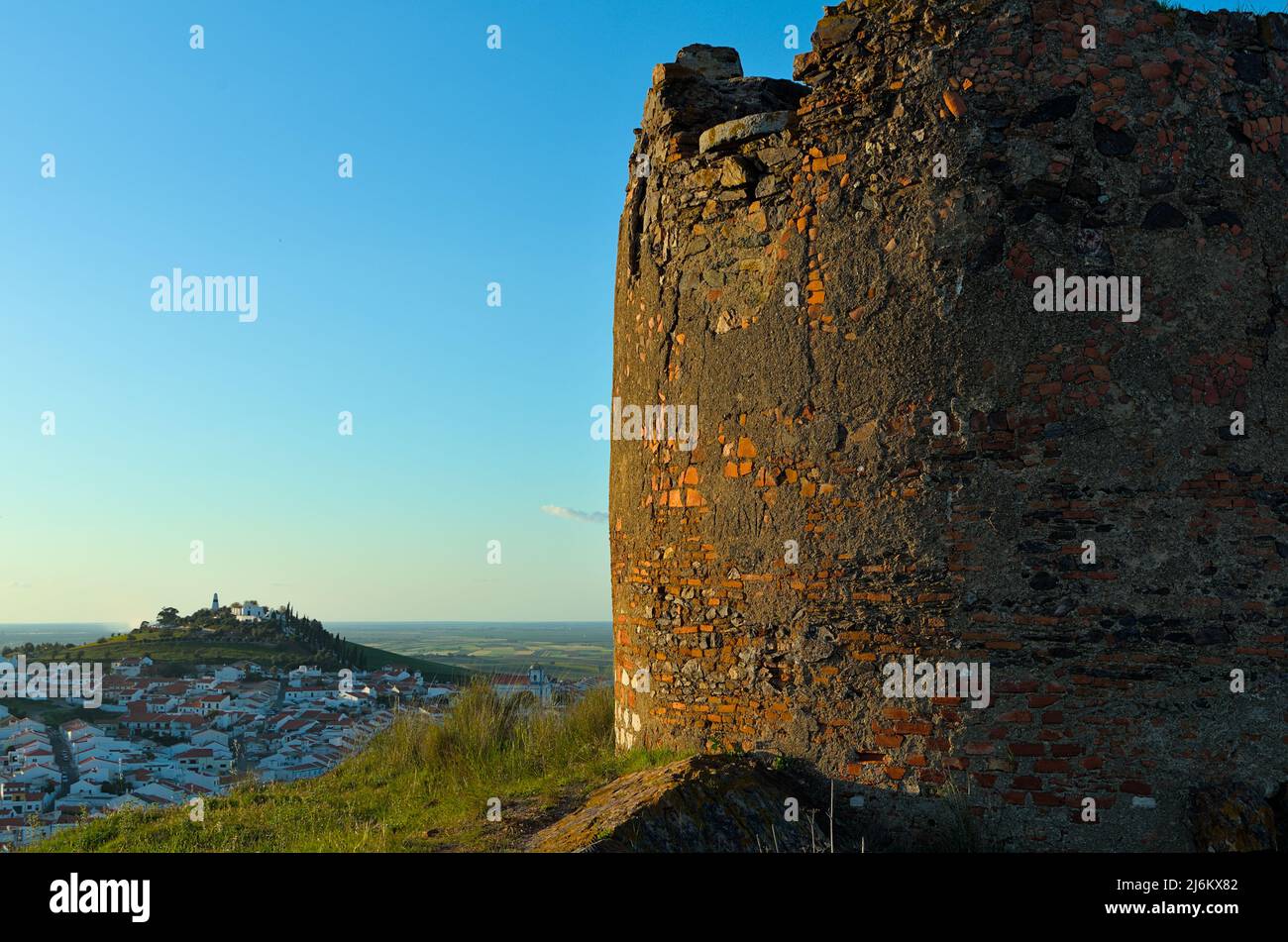 Ruins of an old windmill in Aljustrel. Alentejo, Portugal Stock Photo ...