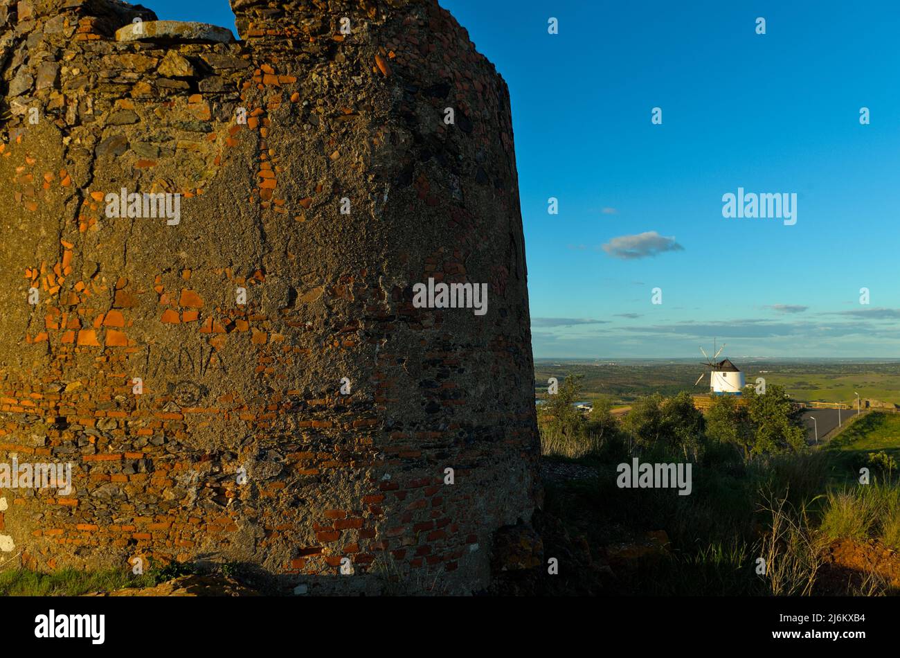 Ruins of an old windmill in Aljustrel. Alentejo, Portugal Stock Photo ...