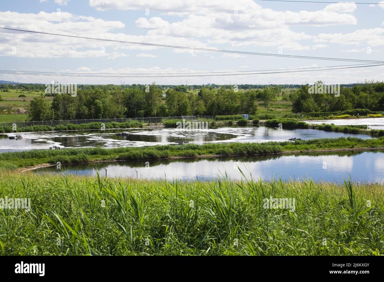Water basins at waste management site Stock Photo - Alamy