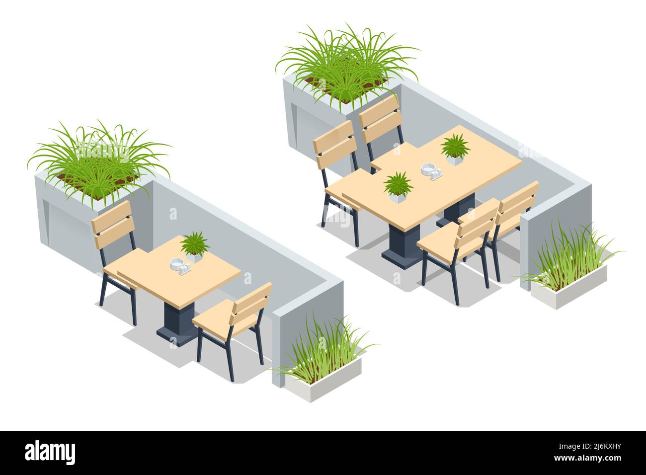 Isometric Fast Food Court, Restaurant Interior, Catering, Shopping Mall ...