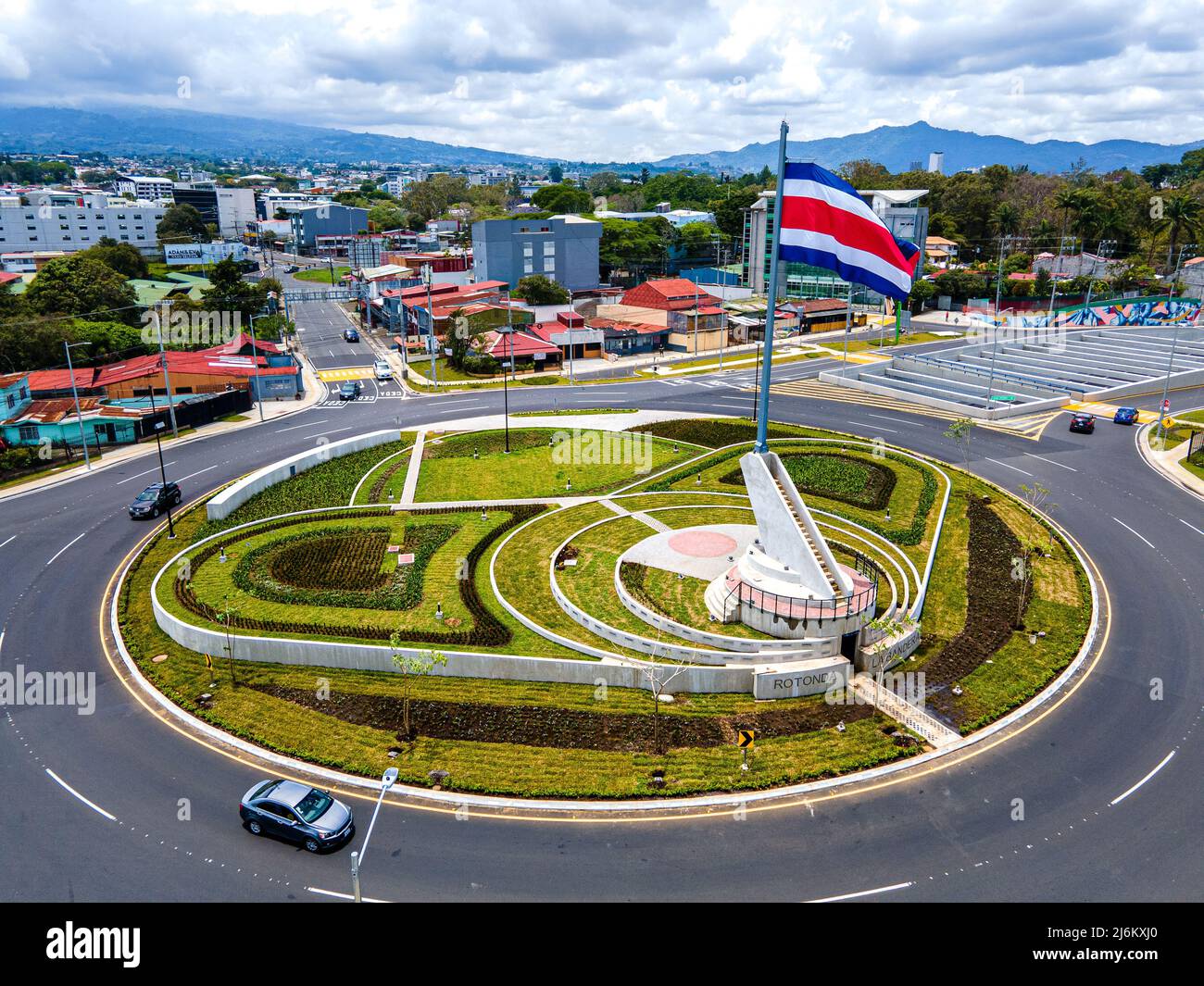 Beautiful cinematic aerial footage of the new Flag roundabout in Costa ...