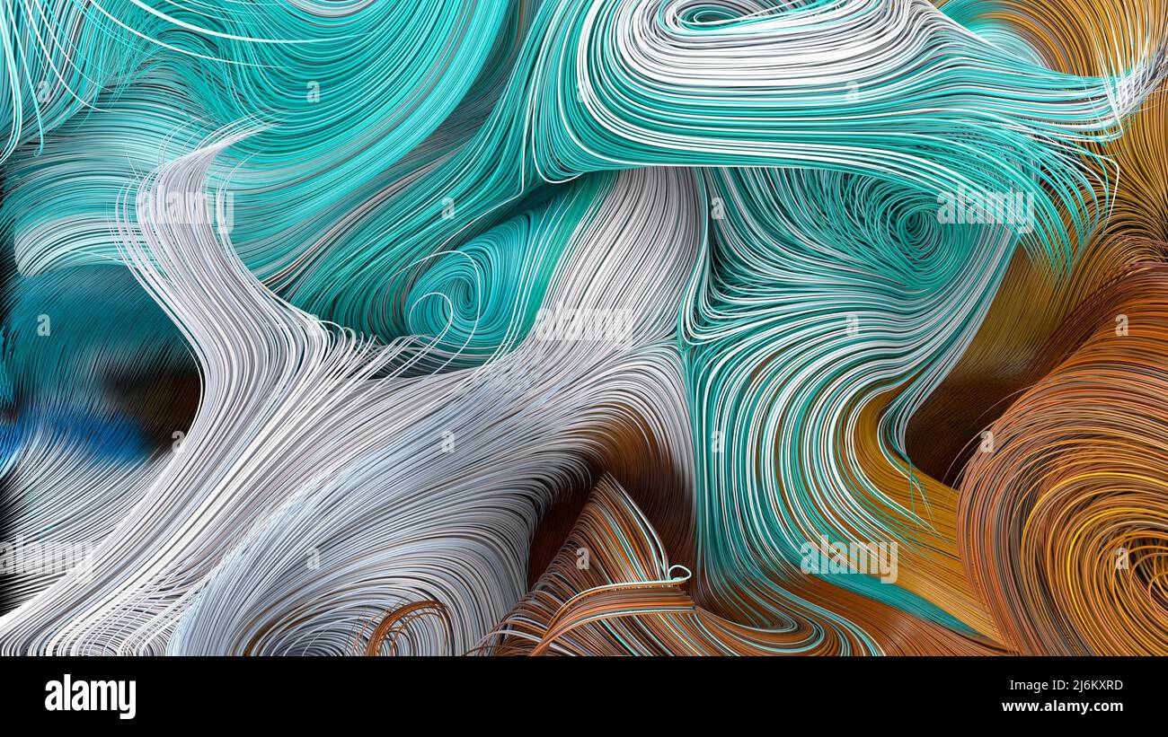 Beautiful abstract wires on a black background. Modern technological background. An element of ...