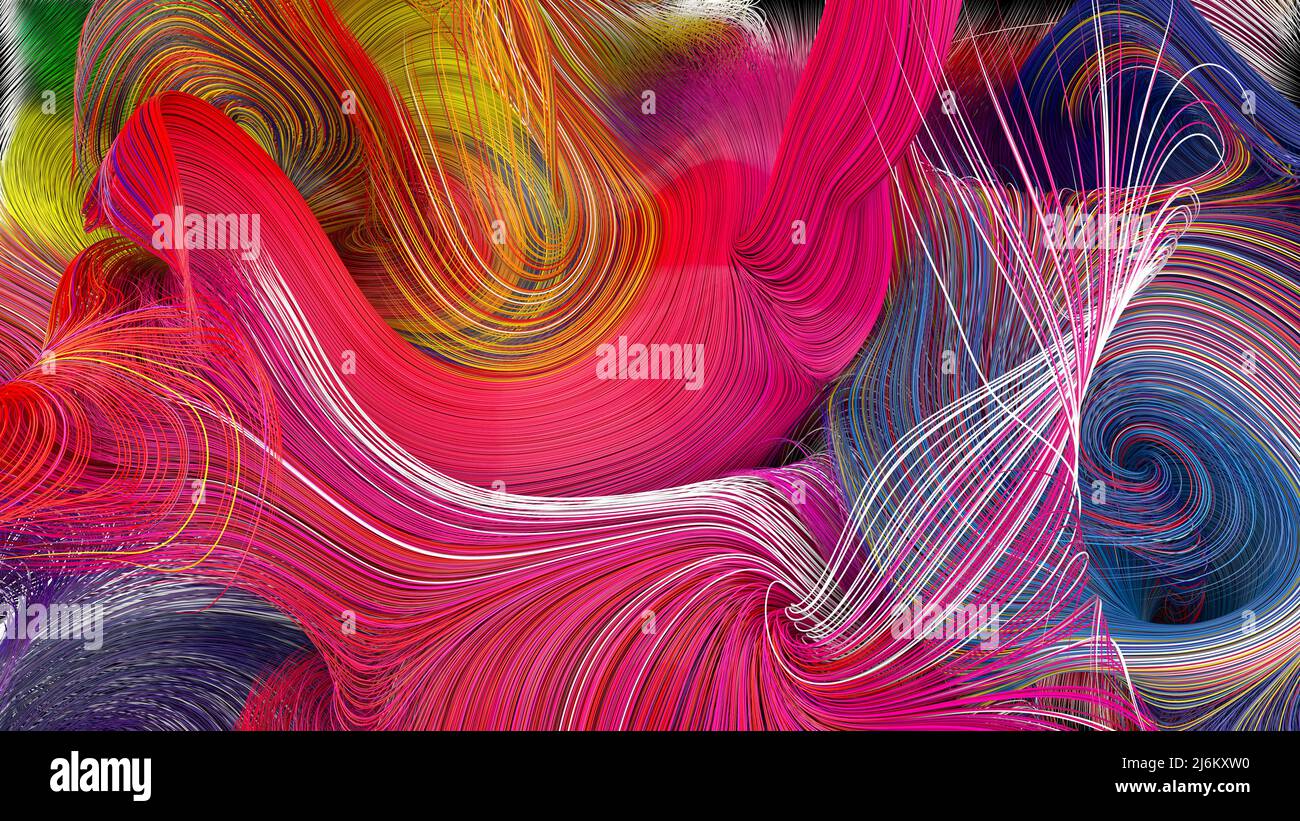 Beautiful abstract wires on a black background. Modern technological background. An element of ...