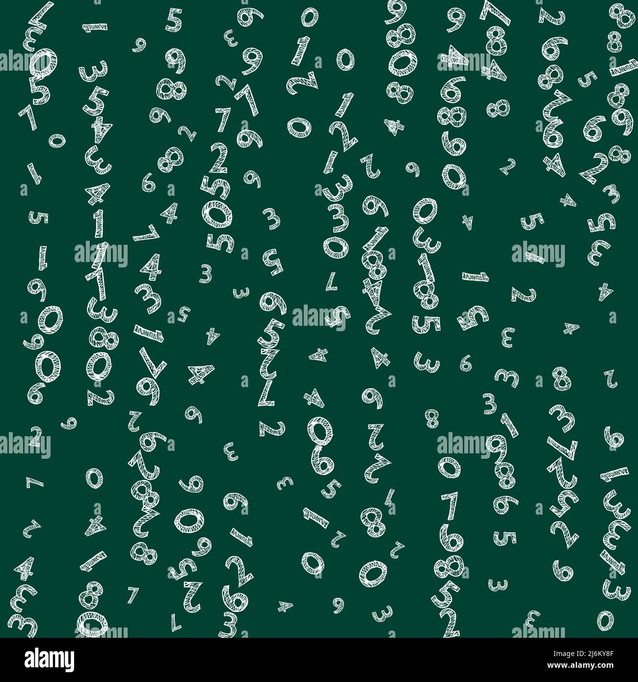 Falling sketch chalk numbers. Math study concept with flying digits ...