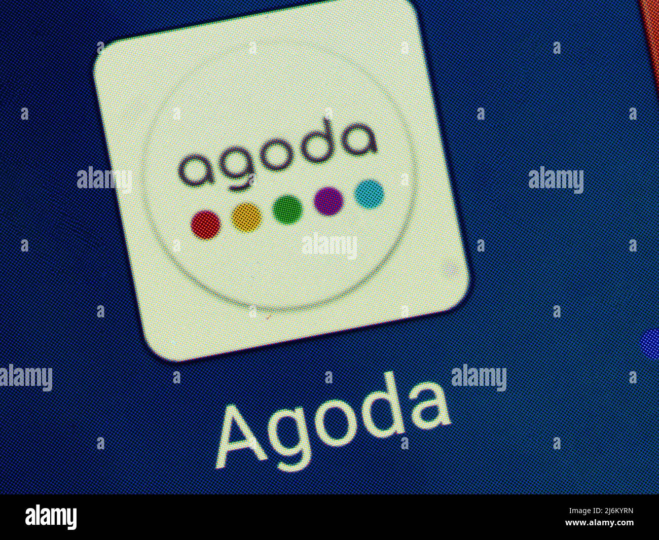 April 30, 2022, Germany: In this photo illustration, the Agoda logo is ...