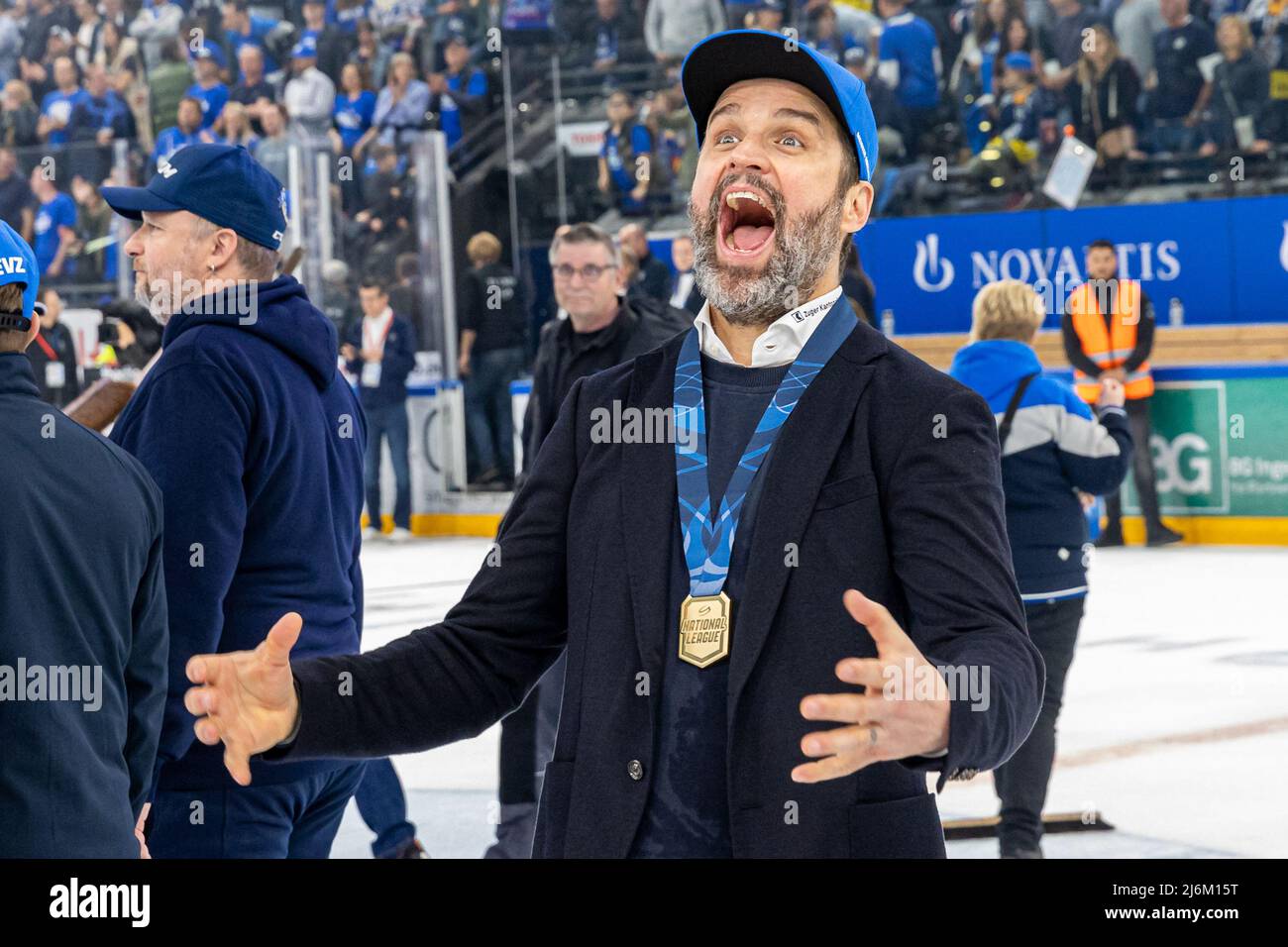 Assistant coach Josh Holden (EV Zug) during the National League Playoff ...