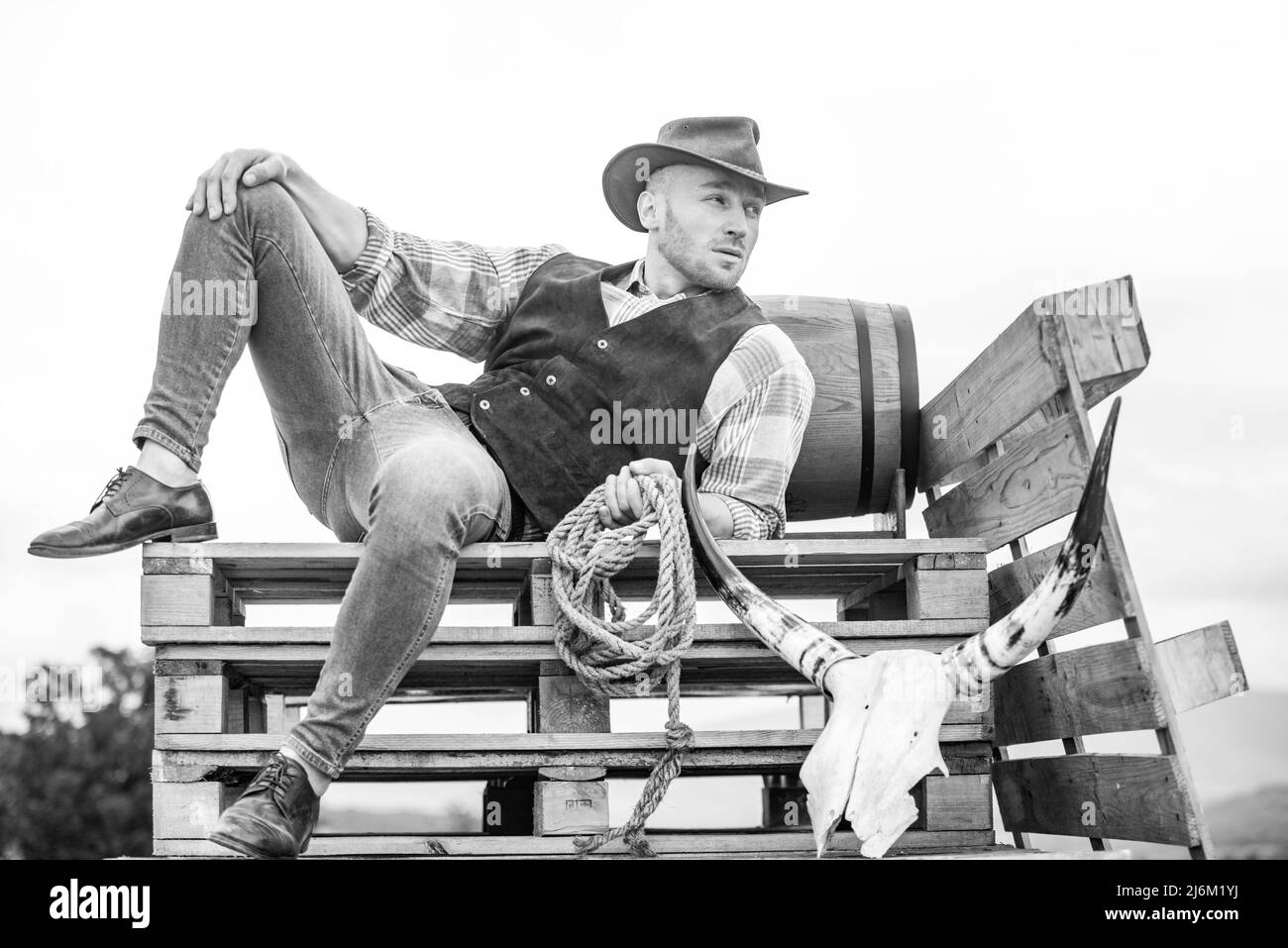 Macho men vintage Black and White Stock Photos & Images - Alamy