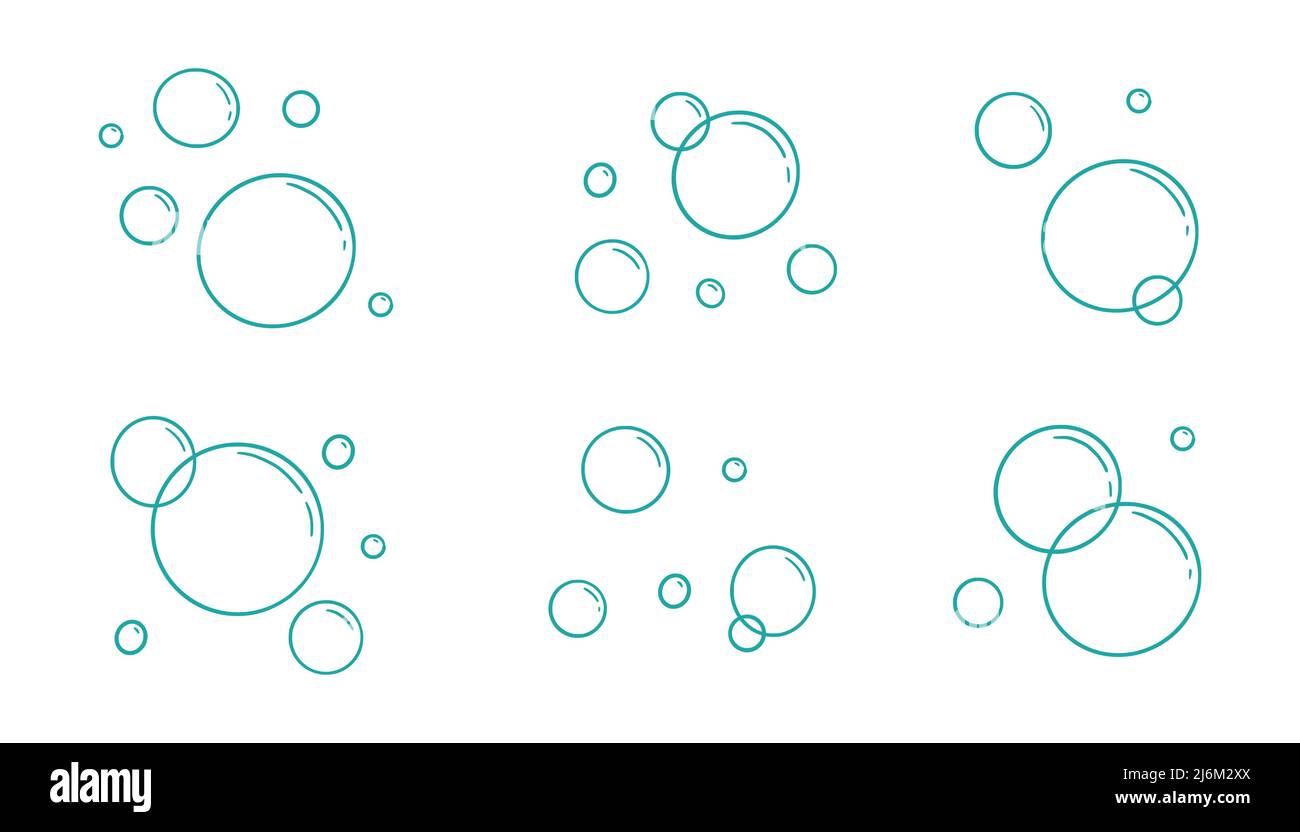 Water bubble doodle. Hand drawn line sketch style bubble sparkle. Water ...