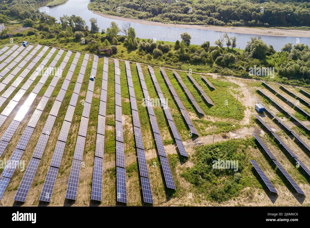 Aerial view solar farm construction hi-res stock photography and images ...