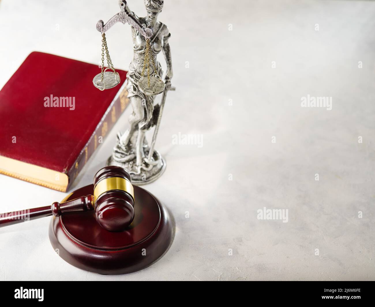 Symbols of American justice. Judge's gavel, figurine of Themis - the ...