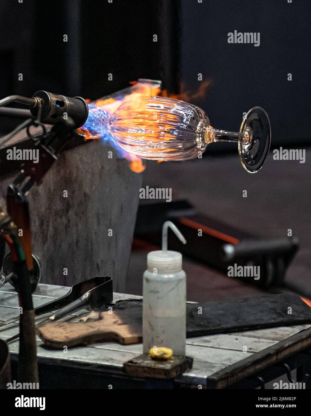 Glass blowing / glass art at the Corning Museum of Glass Stock Photo ...