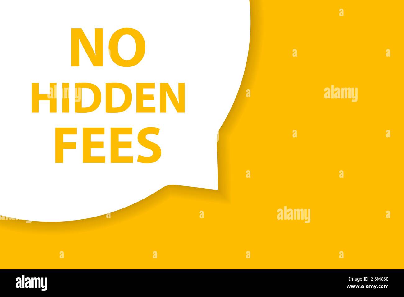 No hidden fees speech bubble banner vector with copy space for business ...