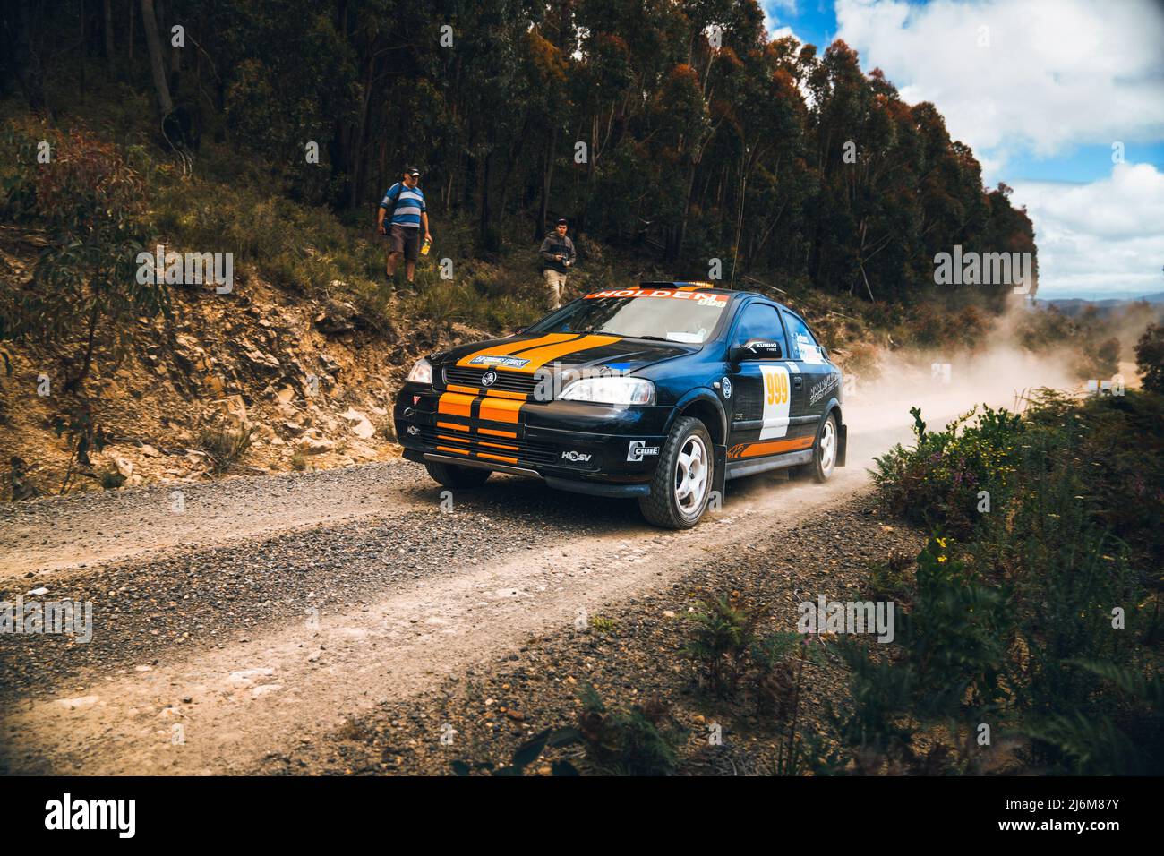 Holden Astra Car #999 driving down a straight section of SS3 before ...