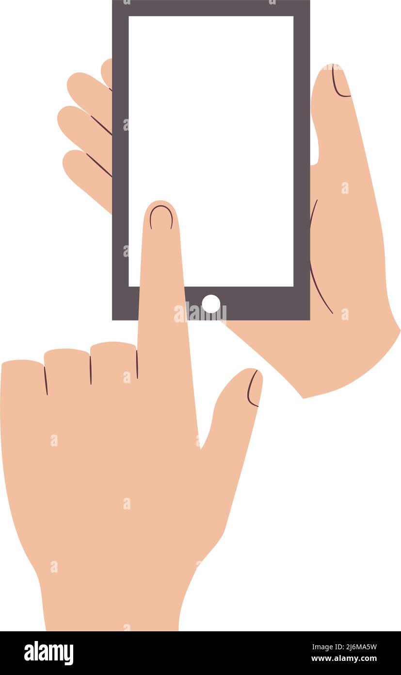 Finger pointing smartphone on Stock Vector Images - Alamy