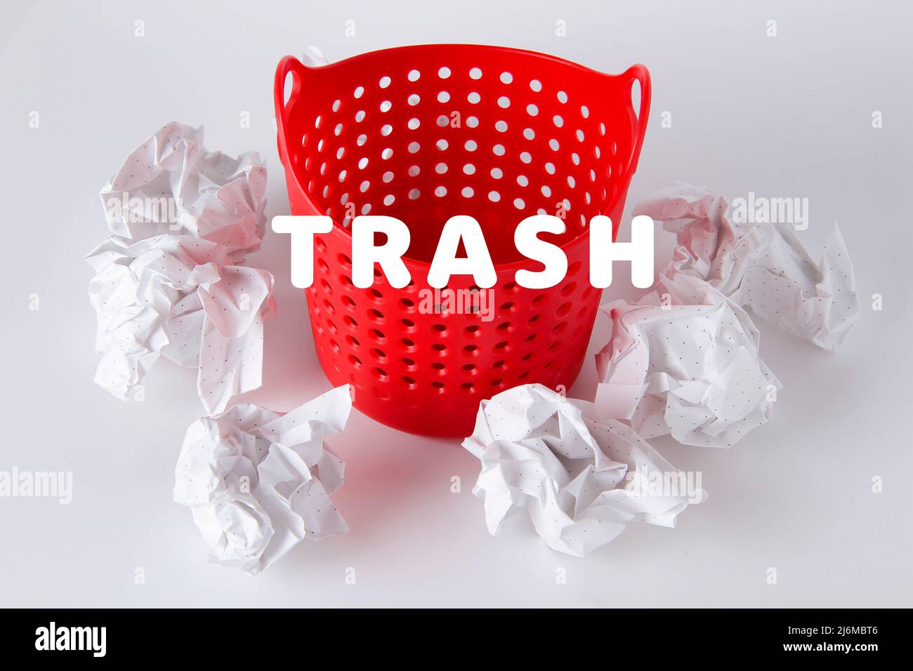Trash can. Full basket. Crumpled paper in a basket. A mountain of ...
