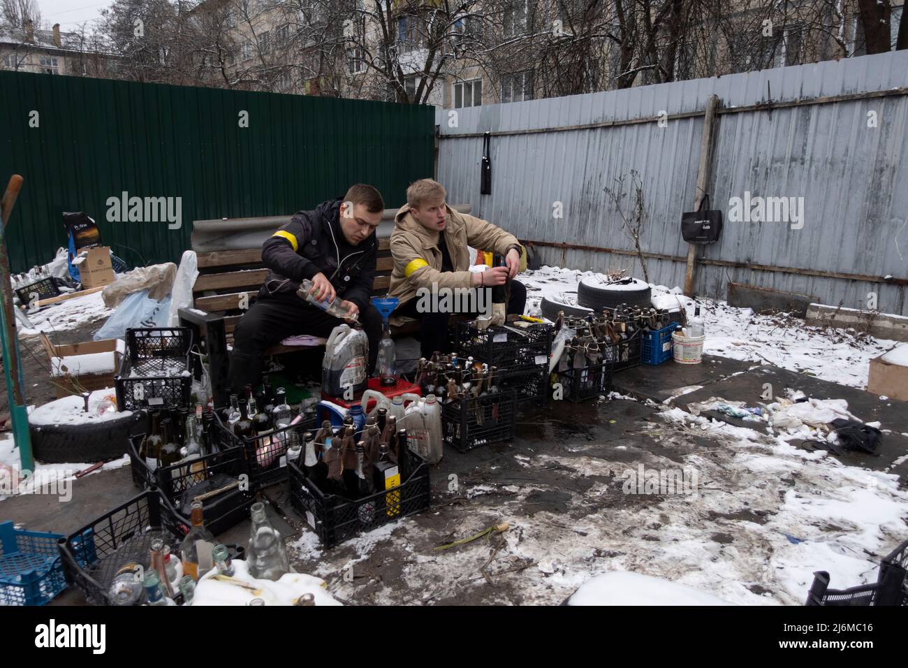 KYIV, UKRAINE 01 March. Members of the Territorial defense forces ...
