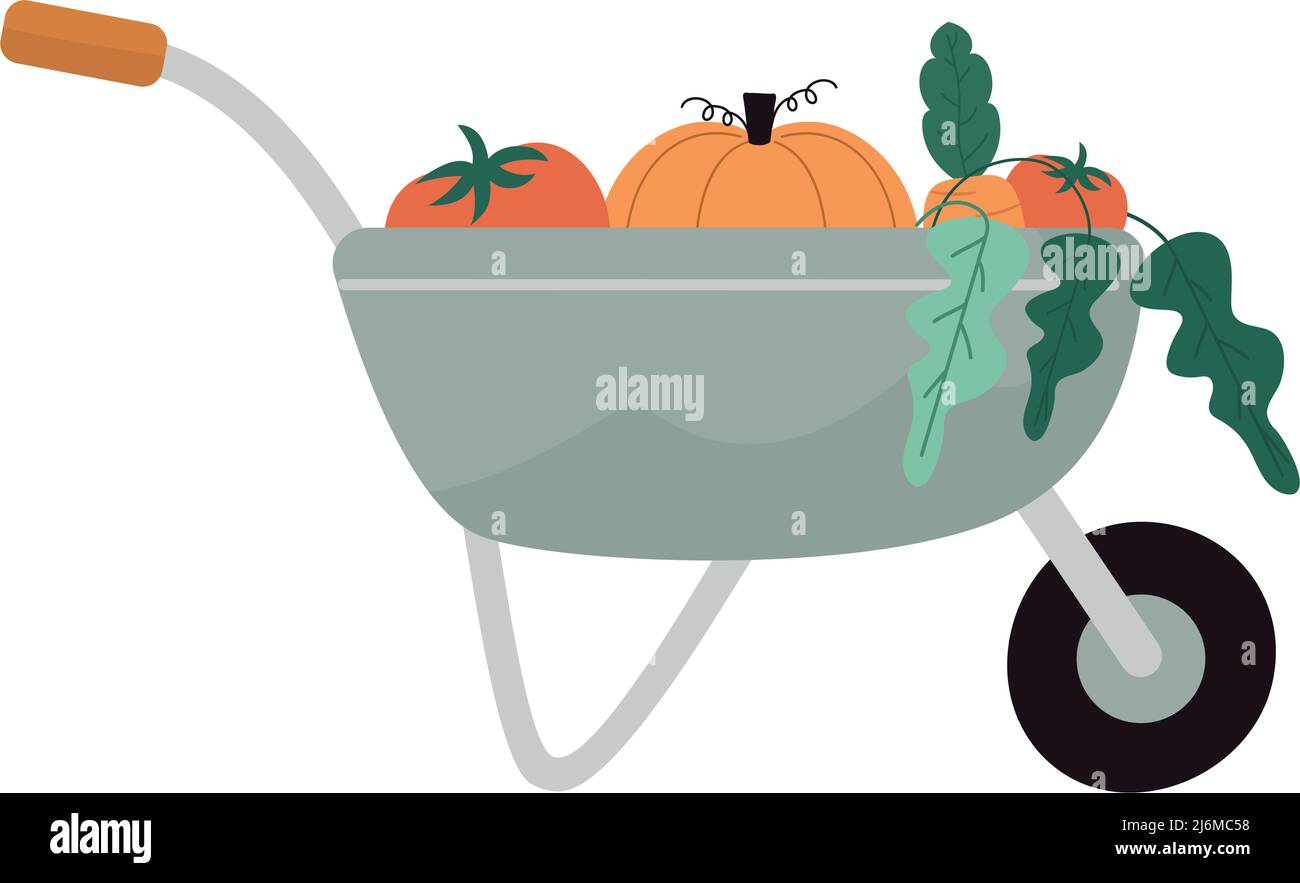 Autumn vegetables wheelbarrow Cut Out Stock Images & Pictures - Alamy