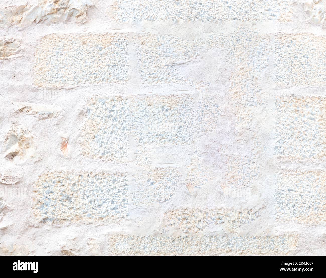 White color painted stone blocks wall texture background. Aged ...