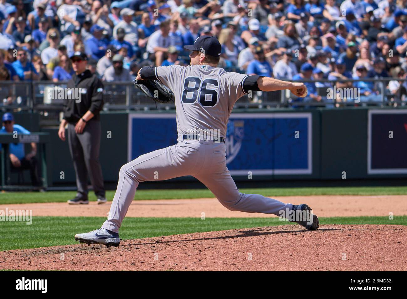 May 1 2022: New York pitcher Clarke Schmidt (86) throws a pitch during ...