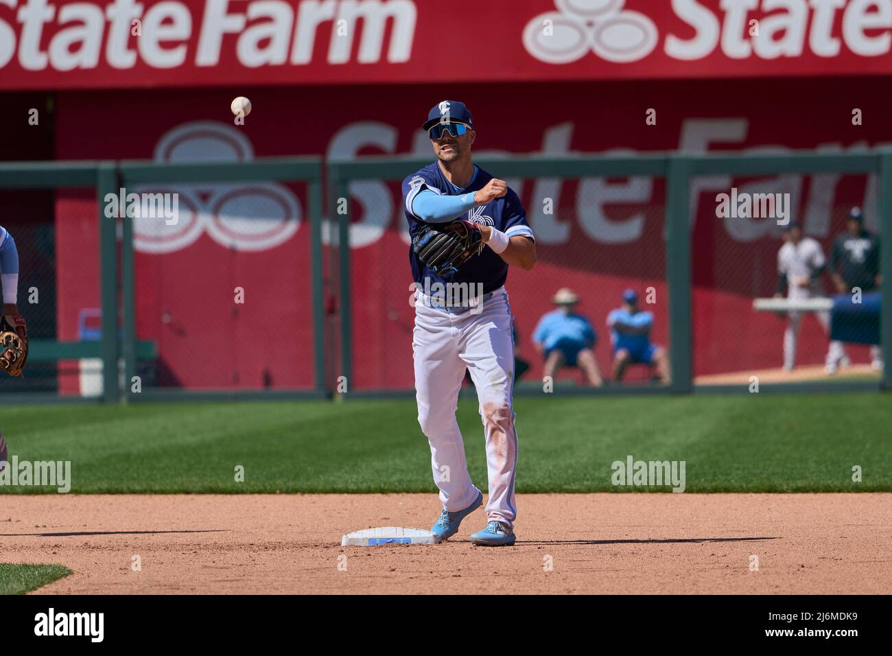 May 1 2022: Kansas City second baseman Whit Merrifield (15) makes a ...