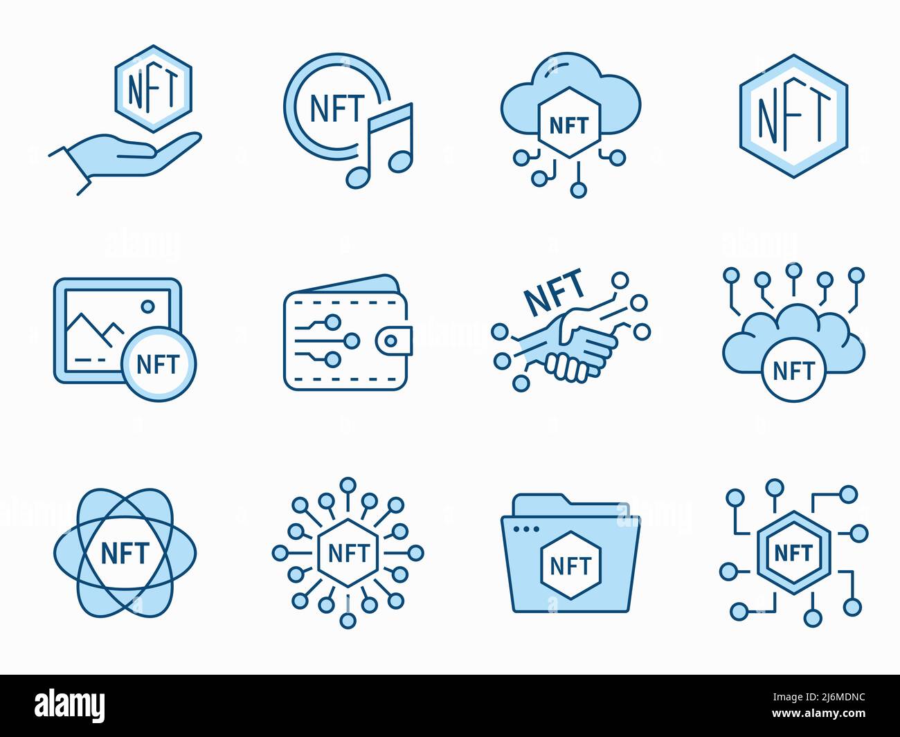 NFT icon set. Collection of token, crypto, currency and more. Vector ...
