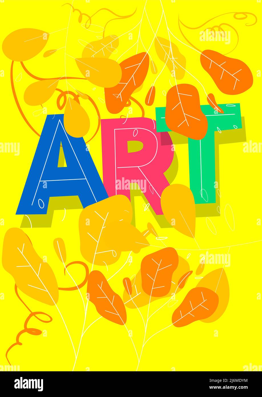 Art. Word written with Children's font in cartoon style Stock Vector ...