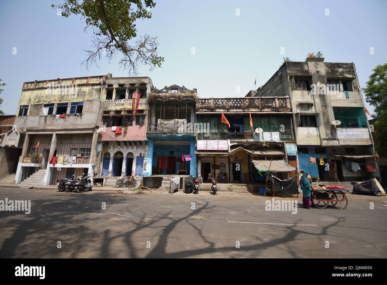 Five separate old buildings without gap. Sarsaiya Ghat road. Kanpur ...