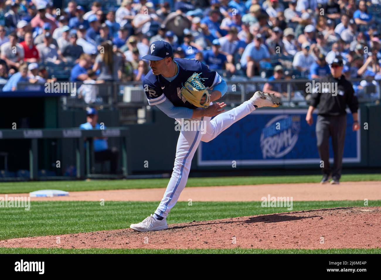 May 1 2022: Kansas pitcher Dylan Coleman (65) throws a pitch during the ...