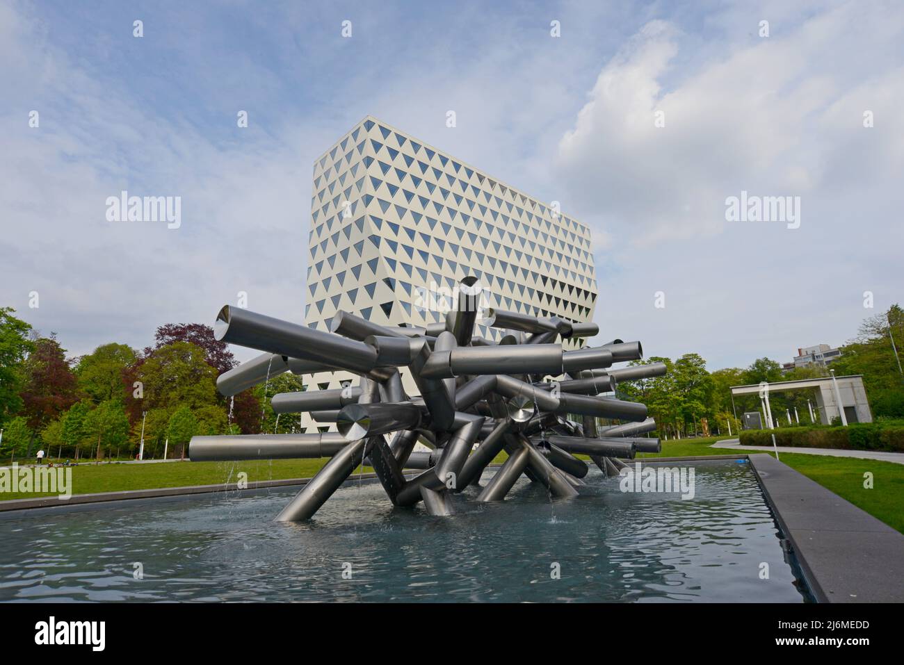 Kinetic water sculpture by artist Pol Bury at the Provincehuis ...