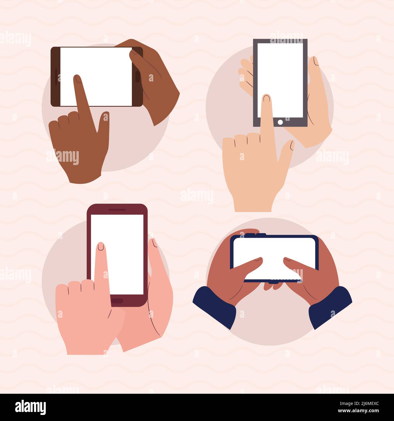 Set hands smartphones Stock Vector Images - Alamy