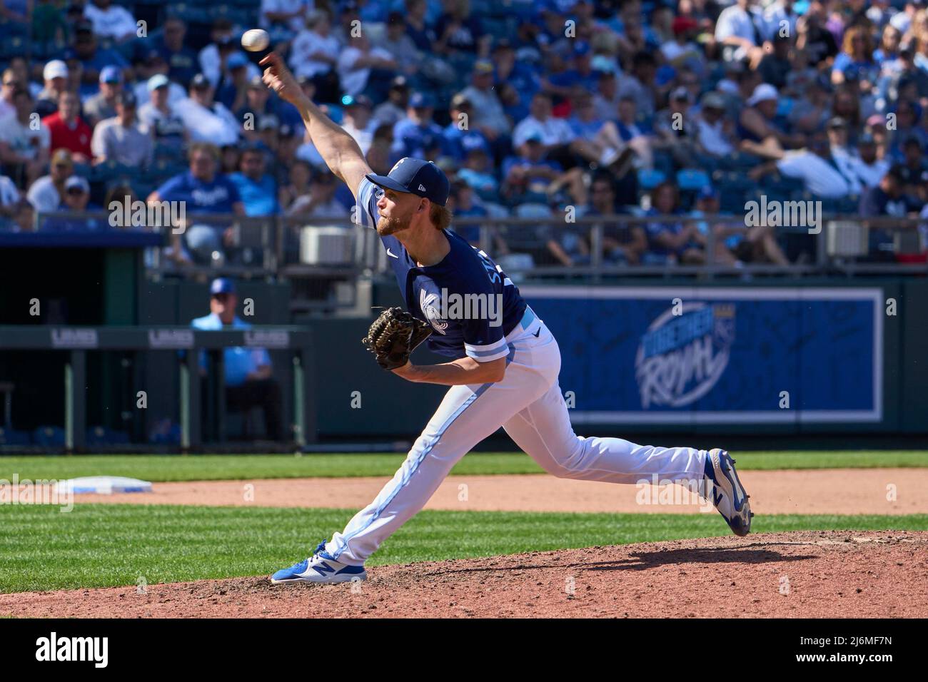 May 1 2022: Kansas pitcher Josh Staumont (63) throws a pitch during the ...