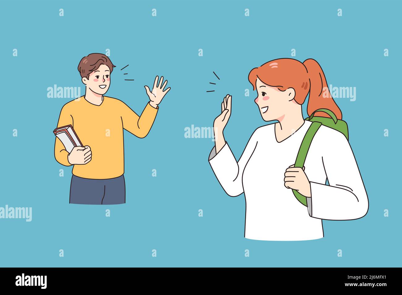 Say hello wave goodbye Stock Vector Images - Alamy