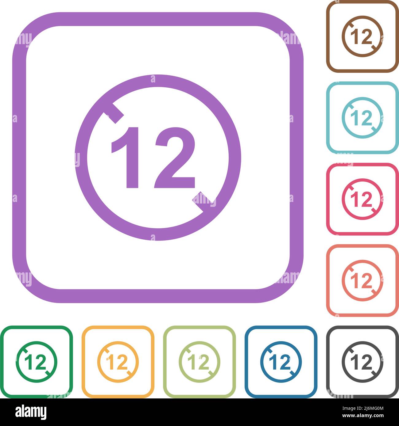 Not allowed under 12 simple icons in color rounded square frames on ...