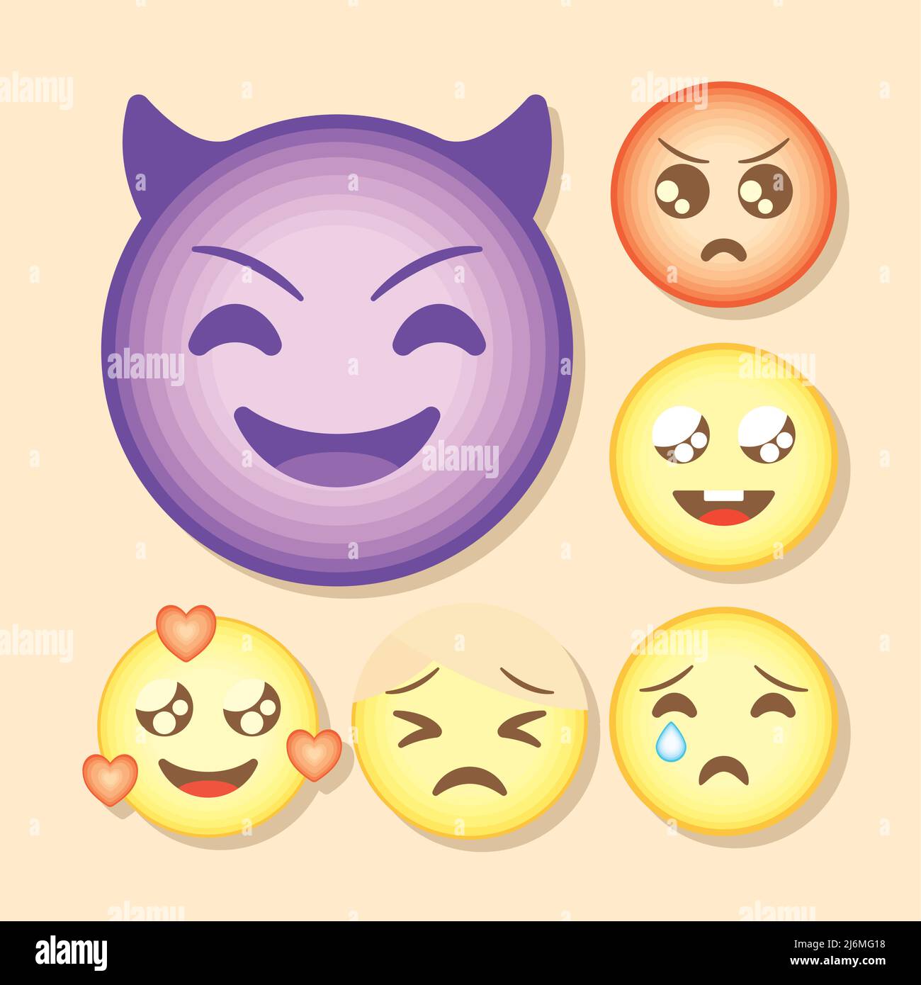 six emoji expressions Stock Vector Image & Art - Alamy