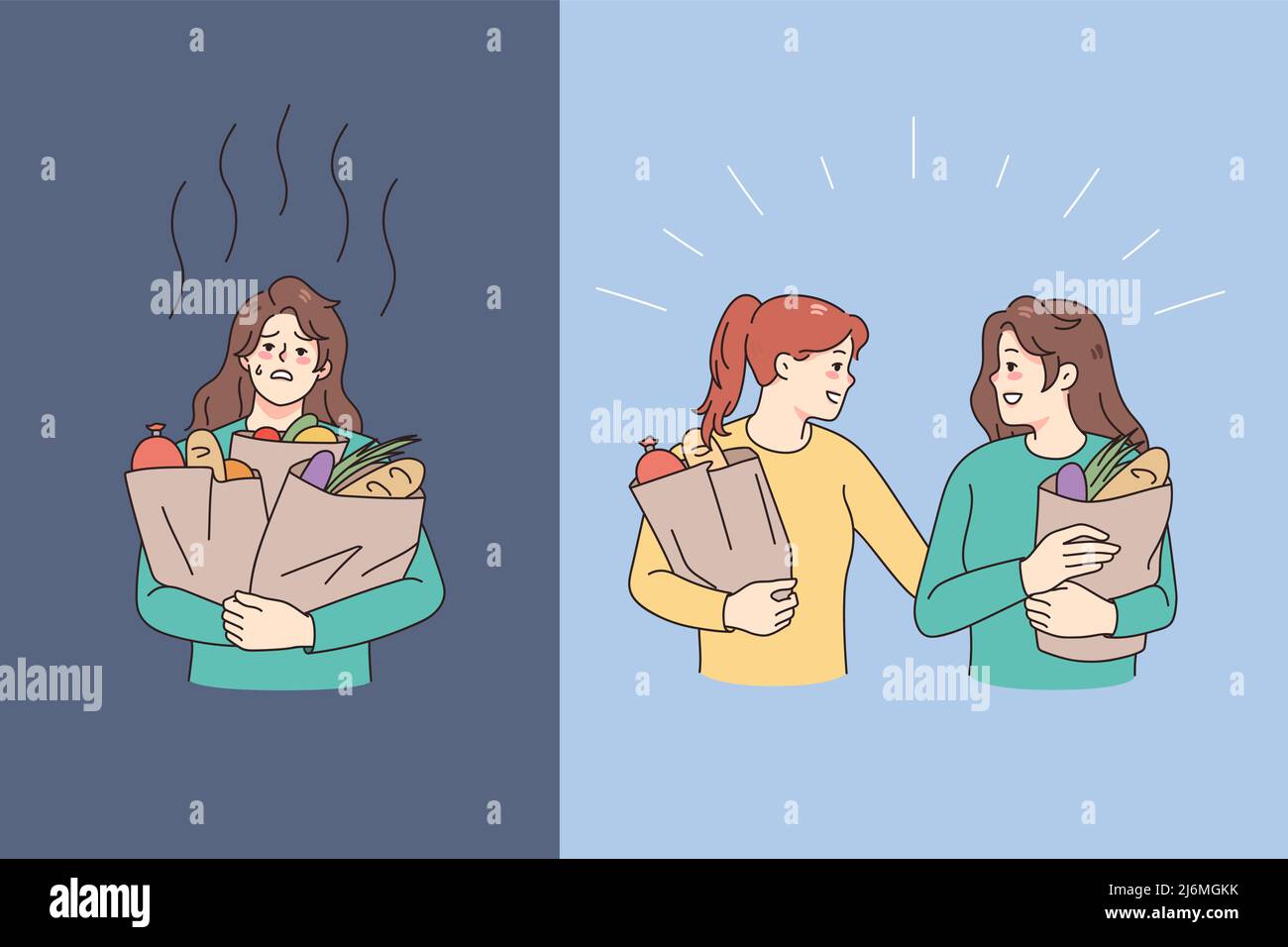 Smiling grocery store employee Stock Vector Images - Alamy